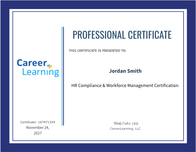 HR Compliance for Small Teams & Departments of One: 5-Day Certificatio ...